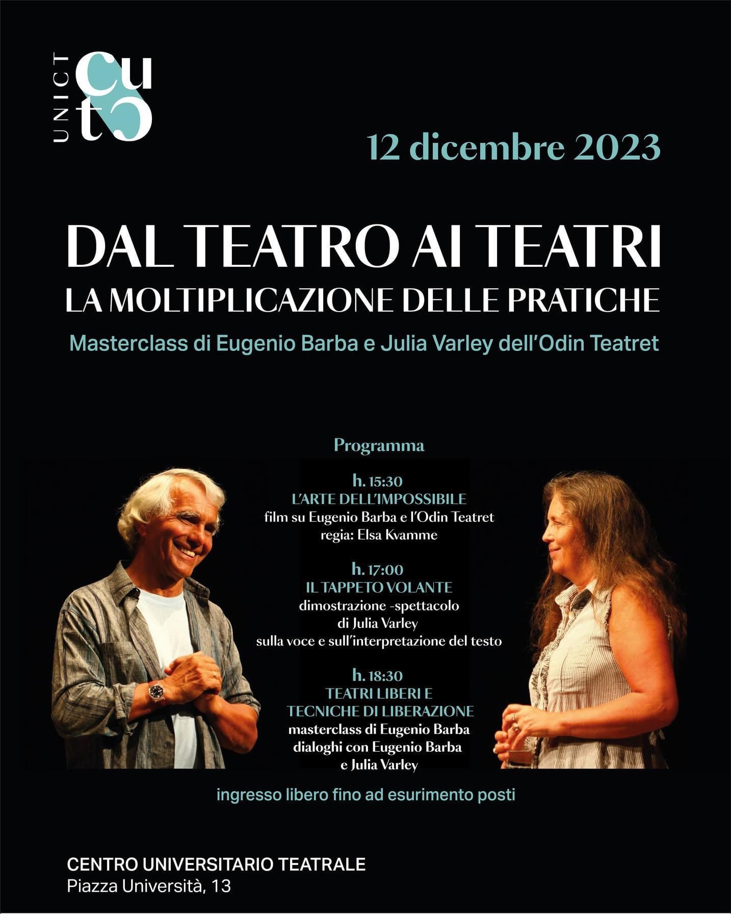 Masterclass "Dal teatro ai teatri" - Catania, 12 dicembre 2023 ...
